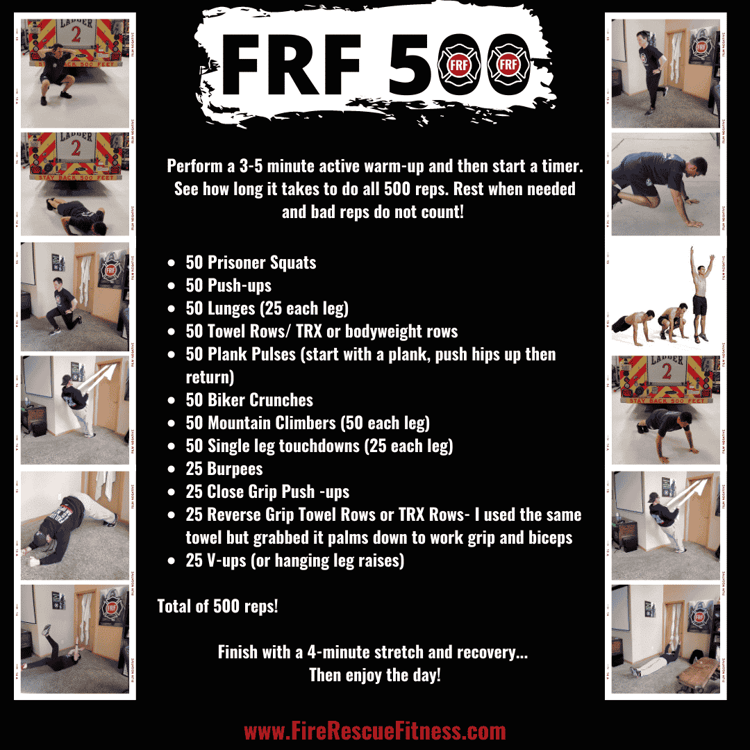Try the FRF fit for Duty 500 Workout | Fire Rescue Fitness